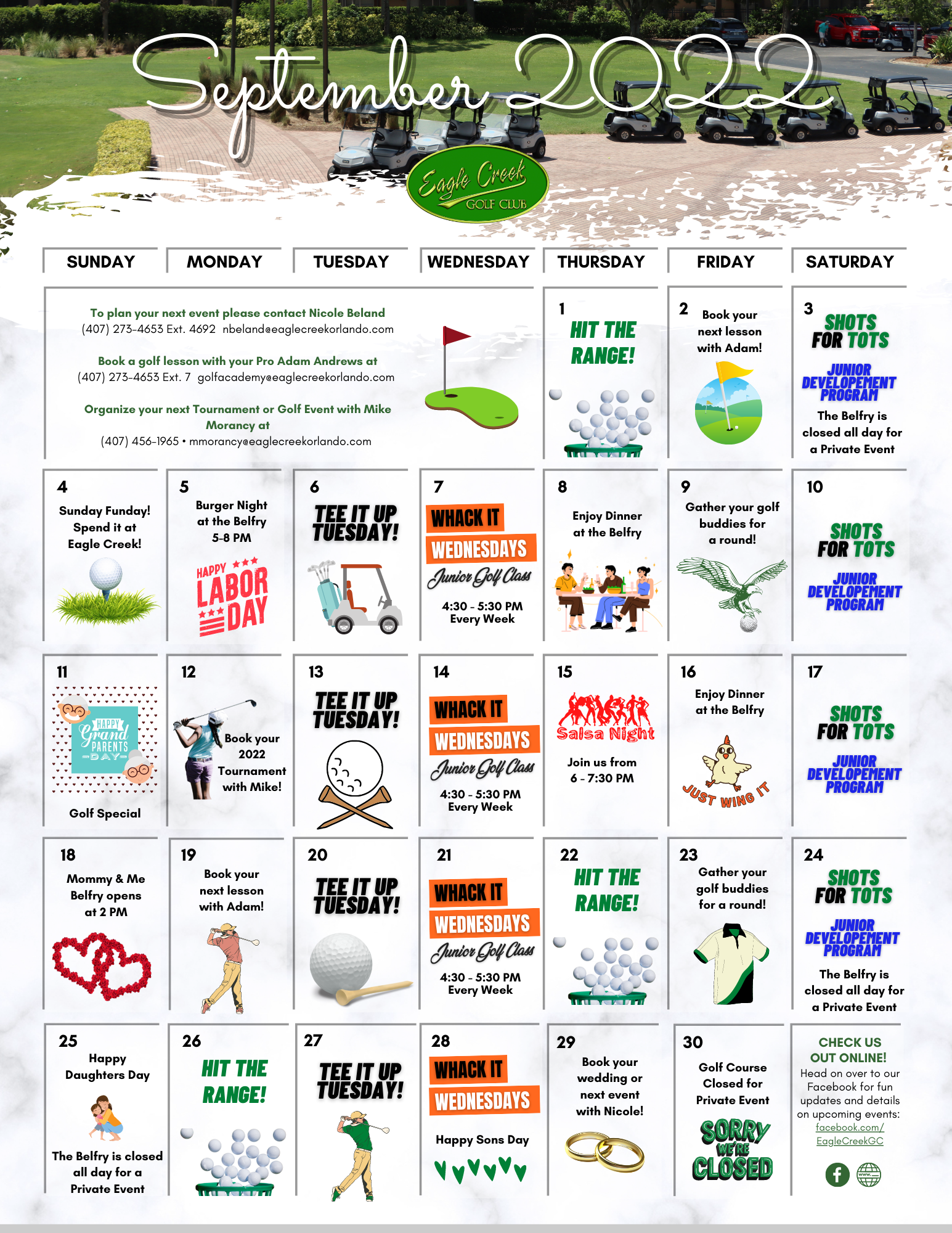 Event Calendar - Eagle Creek Golf Club